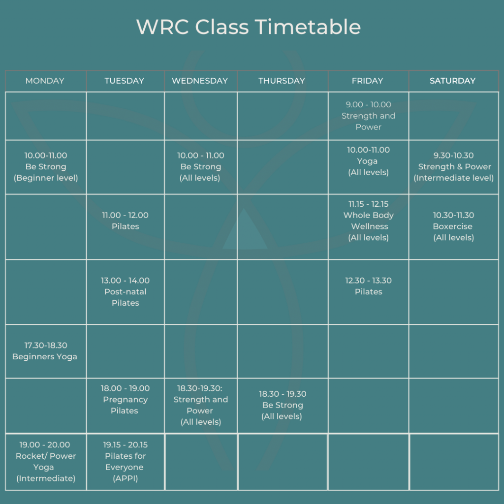 Class Timetable All Abilities | Didsbury | Wellbeing & Rehab Co.