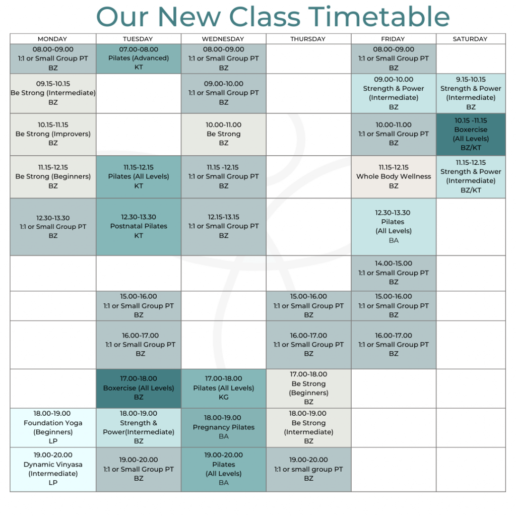 Class Timetable All Abilities | Didsbury | Wellbeing & Rehab Co.