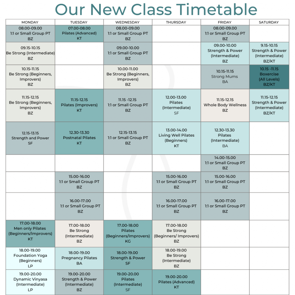 Class Timetable All Abilities - Didsbury | Wellbeing & Rehab Co.
